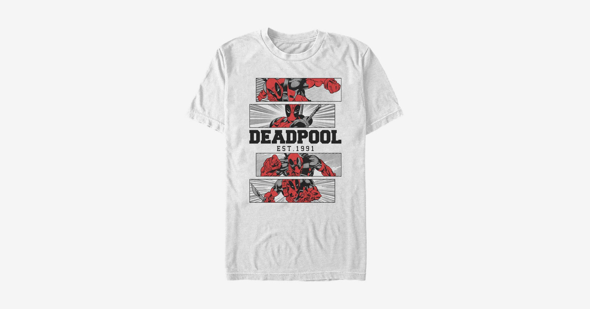 ZOOT.Fan - Bílé unisex tričko ZOOT.Fan Marvel DEADPOOL 4 PANEL 2 TONE ...