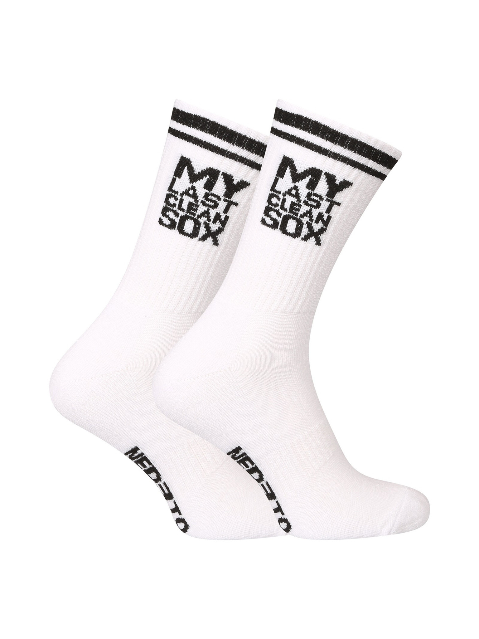 Nedeto - Ponožky Nedeto sportovní vysoké My Last Clean Sox bílé | ZOOT.cz